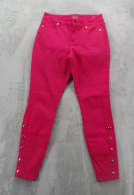 Bold Elements Out To Curve Skinny Jeans Women's 6 Hot Pink Stretch Snap ...