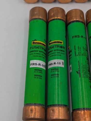 Bussmann 15A Fuses FRS-R-15 Class RK5 Dual Element, Used/Open Box, Lot ...