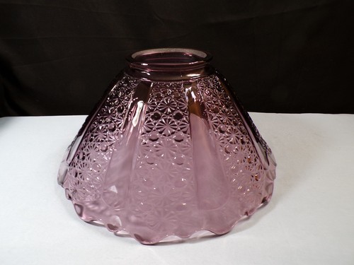 Large Purple Glass Daisy & Button Lamp Shade | eBay