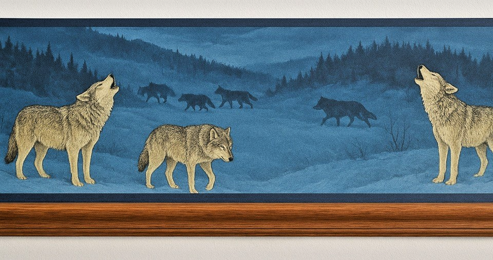 Wolf Pack Wallpaper Border Rolls - Set of 4 - Nature, Wildlife, Wolves ...