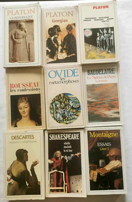 LOT 9 LIVRES CLASSIQUES FLAMMARION / PLATON -OVIDE -DESCARTES ...