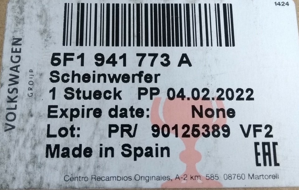 SEAT LEON LED HEADLIGHT DRIVERS LEFT HAND DRIVE LEFT 5F1941773A GENUINE ...