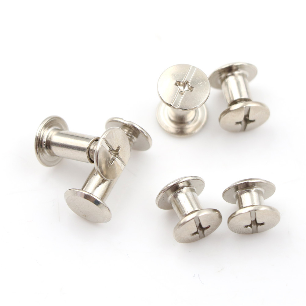 20PCS Nickel Binding Chicago Screws Nail Rivets Album Craft 5x6mm ...