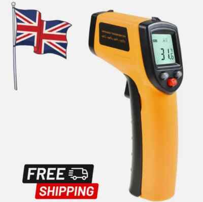 Digital Thermometer Infrared Gun IR Laser LCD Temperature Non-Contact ...