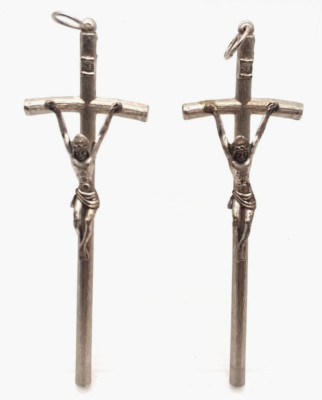 Metal Cross Crucifix 2 VTG INRI Jesus Wall Hanging Deco Christianity ...