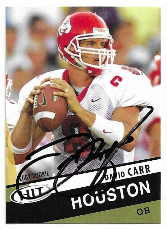 DAVID CARR 2003 SAGE HIT Signed Autographed card #47 Fresno State ...