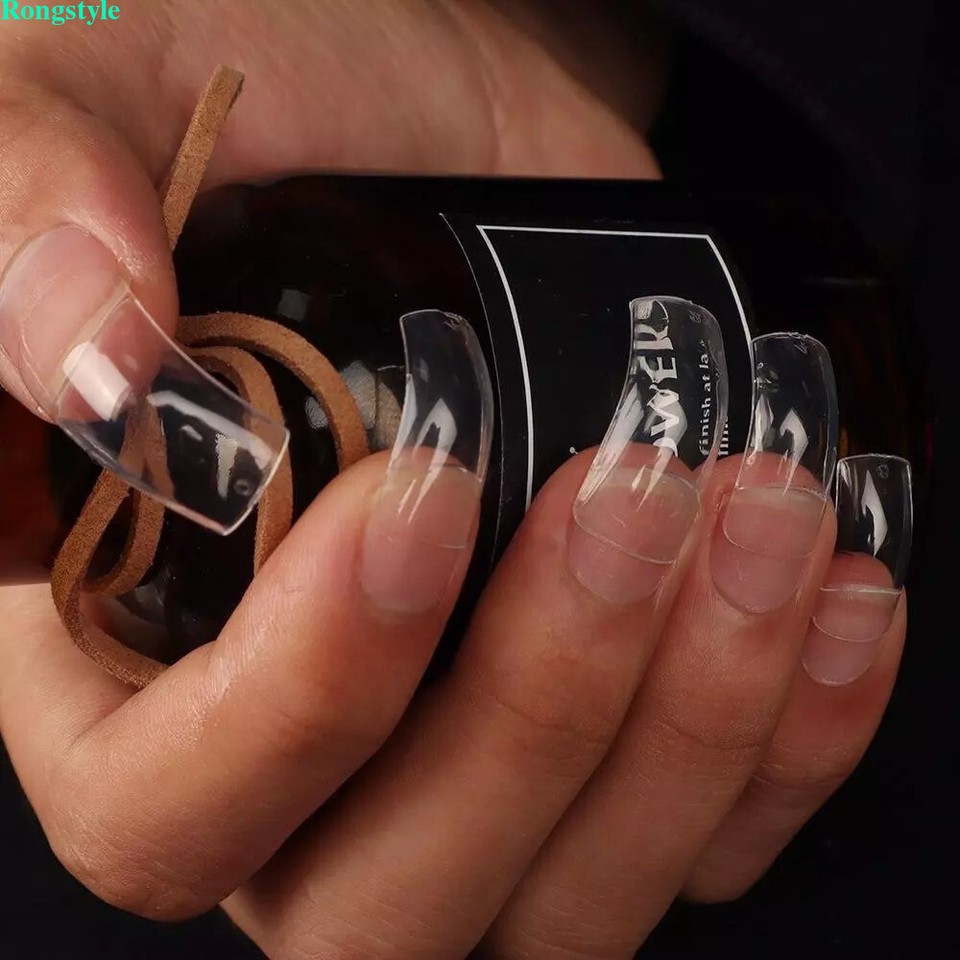 100/500pcs Curved Hawk Nail Tips - Acrylic Half Cover Nails Manicure ...