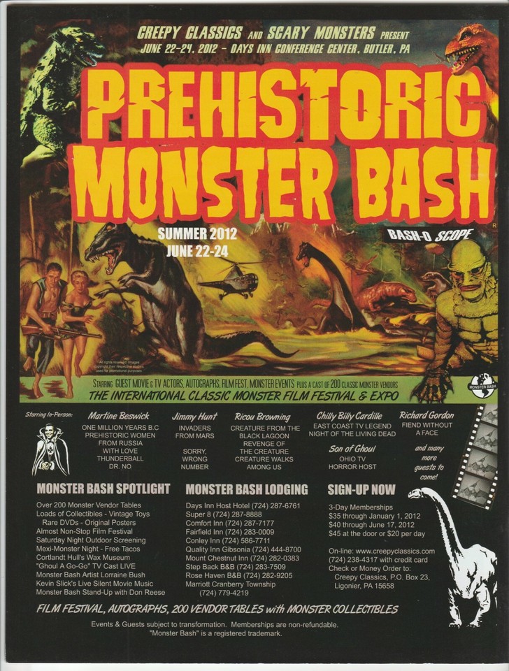 MONSTER BASH MAGAZINE #13 2011 NM 9.4 UNREAD CREEPY CLASSICS THE ...