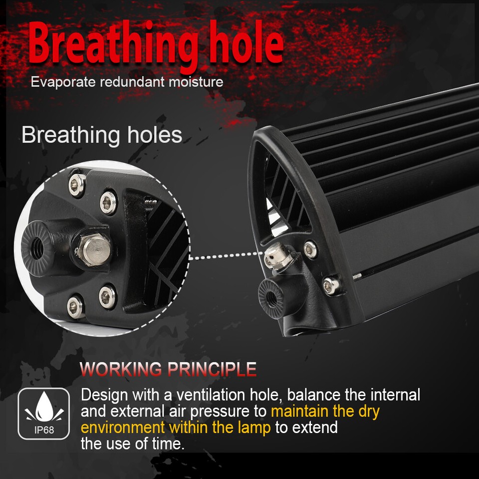 52"Straigt LED Light Bar+4'' Pod Combo Kit Fit Hummer H1 H2 H3 Humvee ...