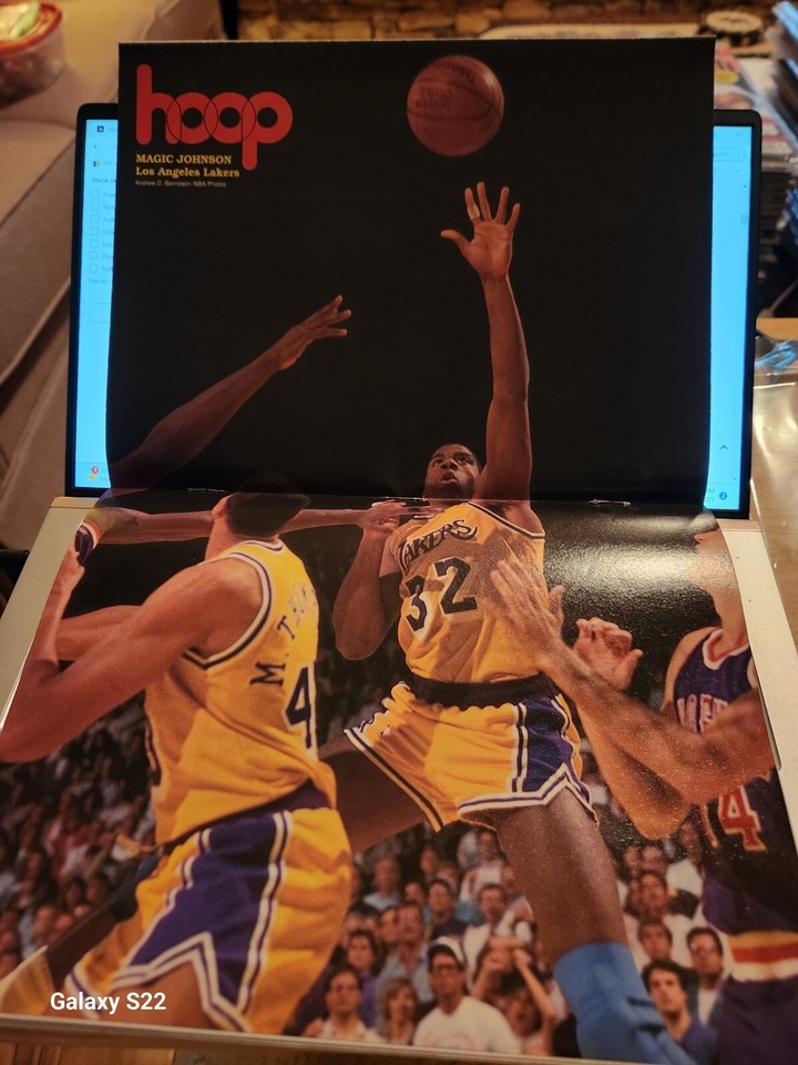 Feb 1991 HOOP Magazine-Terry Cummings-Magic Johnson Poster is intact-L ...