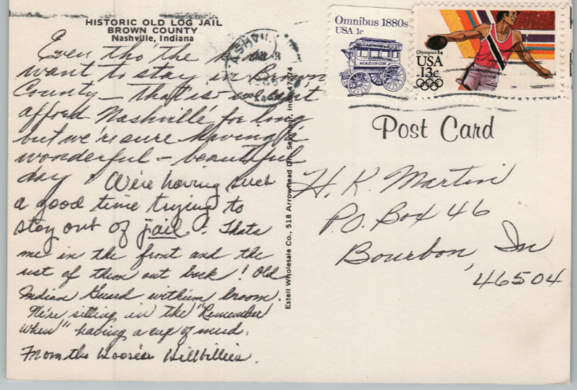 Vintage Postcard Historic Old Log Jail Nashville Indiana | eBay