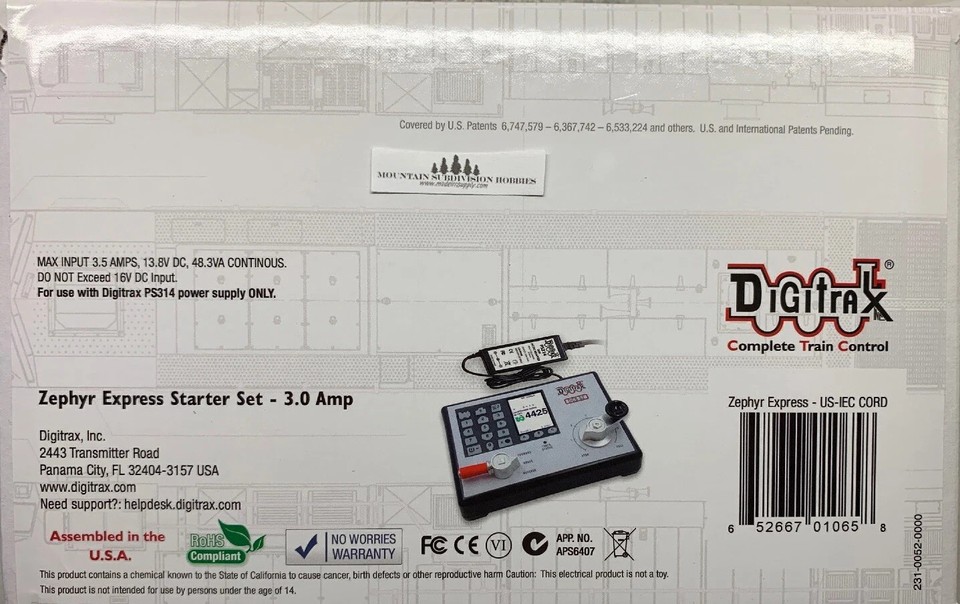Digitrax Zephyr Express: DCC Starter Command Station Booster Throttle set DCS52 | eBay