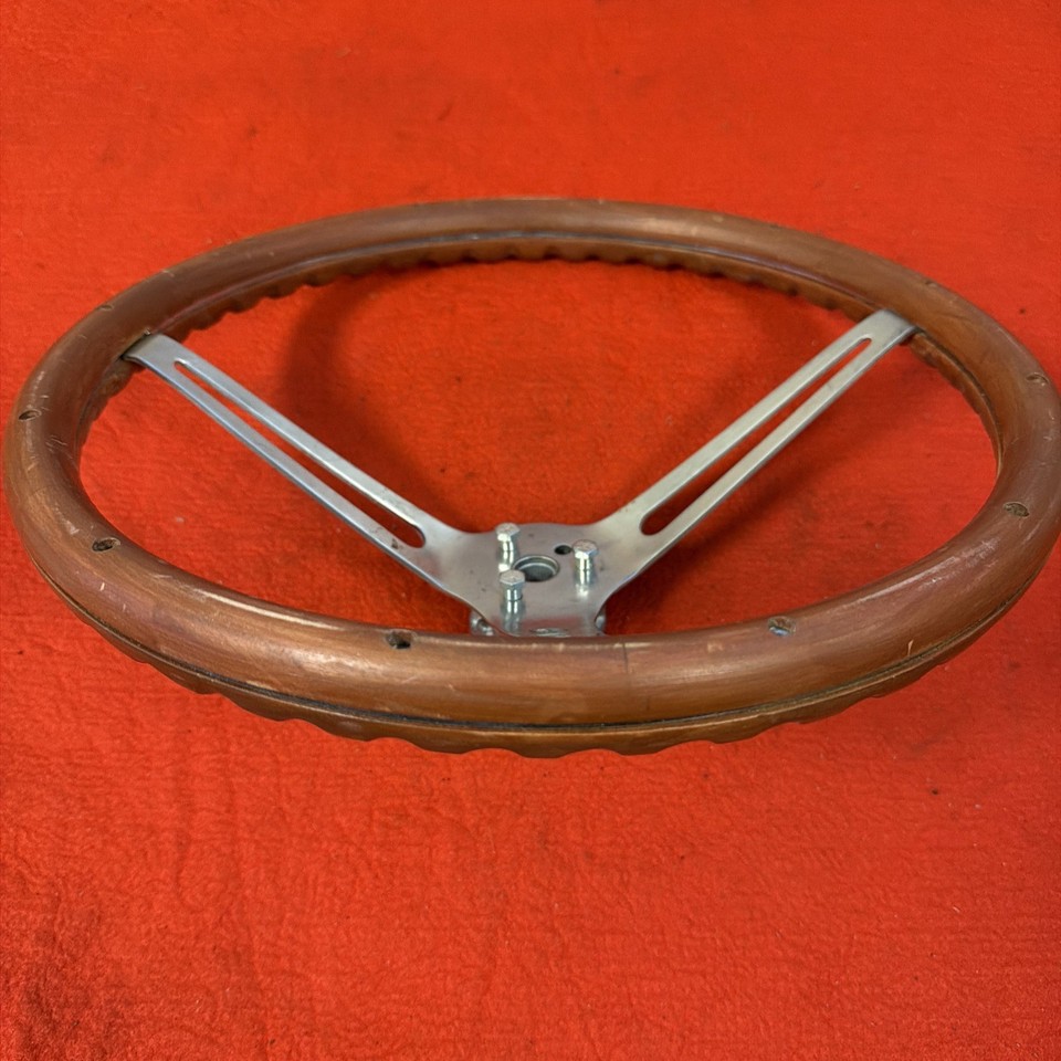 15" Riveted Wooden Steering Wheel with Stainless Steel Frame | eBay