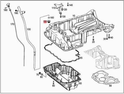 Genuine MERCEDES Suction pipe to oil pan Gasket circumferential ...