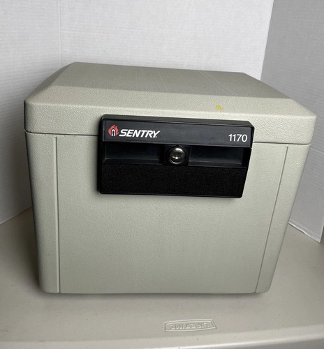 Sentry Safe Fire Proof Color Tan Model # 1170 Lockbox Security Box OPEN ...
