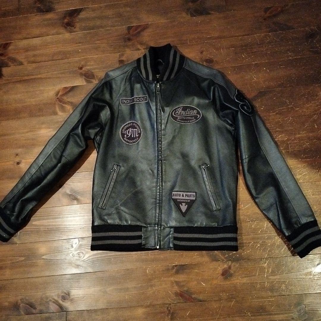 Indian Motorcycle Leather Varsity Jacket - Premium Bi… - Gem