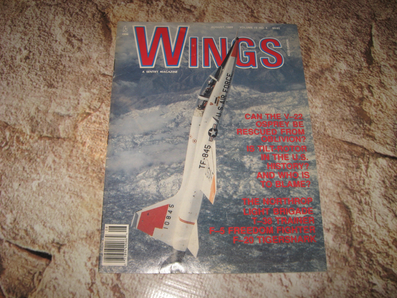 VINTAGE MAGAZINE WINGS BY SENTRY AUG 1989 V22 TILT ROTAR T38 TALON F5 ...