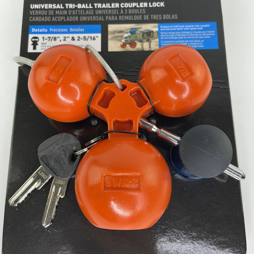 Curt-Universal Tri-Ball Trailer Coupler Lock, Fits 1-7/8", 2", 2-5/16 ...