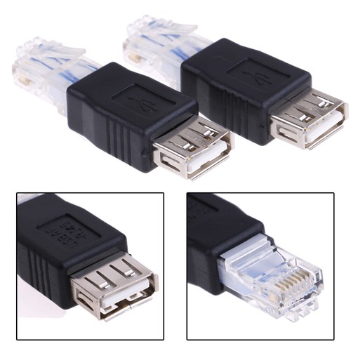 1Pc Ethernet RJ45 male to USB female connector converter ada JG SE z@jx ...