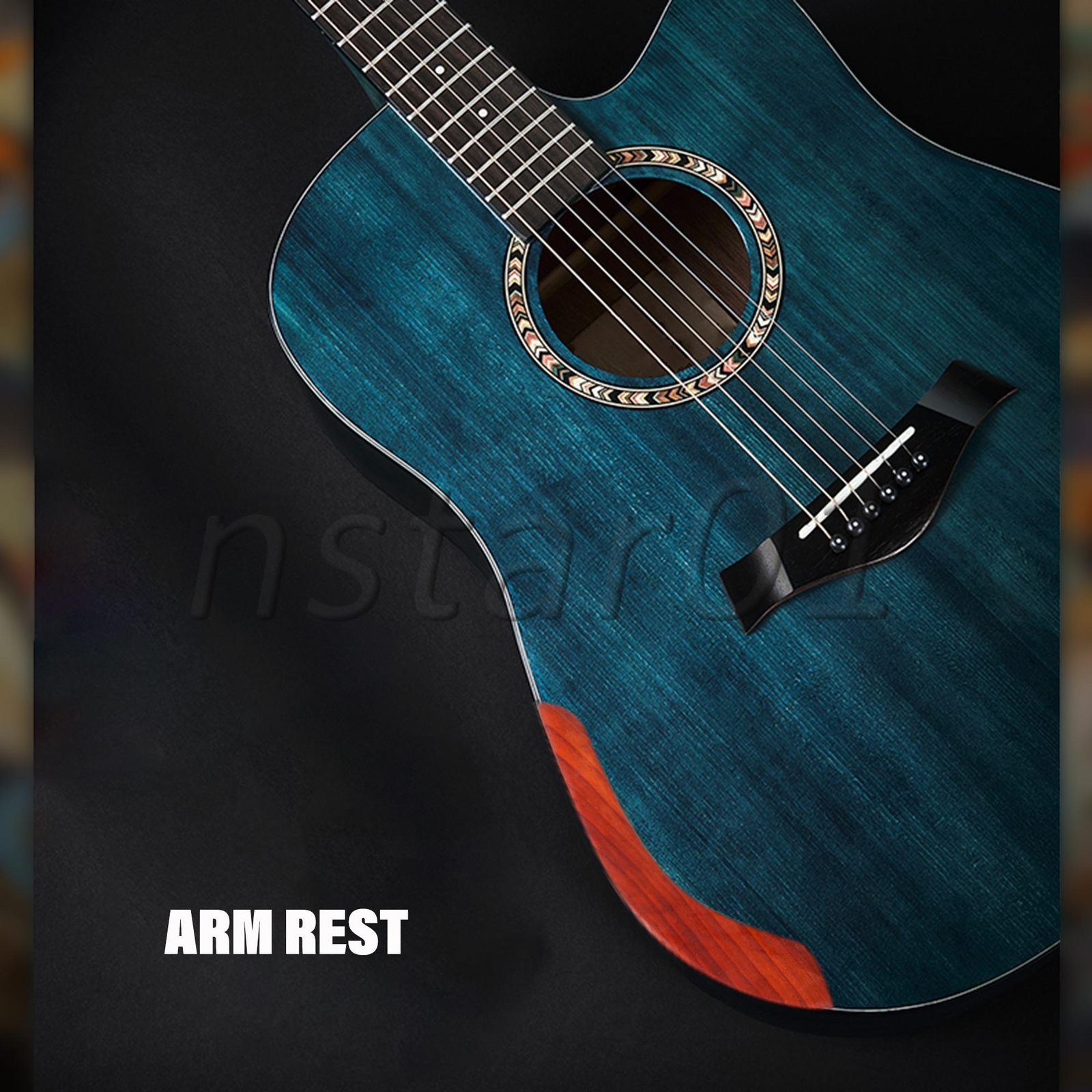 Self Adhesive Soundhole Ring with Mahogany Guitar Pickguard & Arm Rest ...