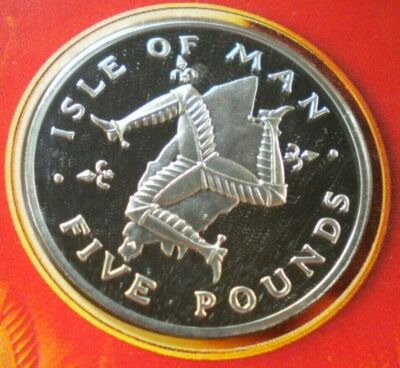 1981 WORLDS FIRST DECIMAL £5 POUND COIN ISLE OF MAN FIRST £5 SILVER ...