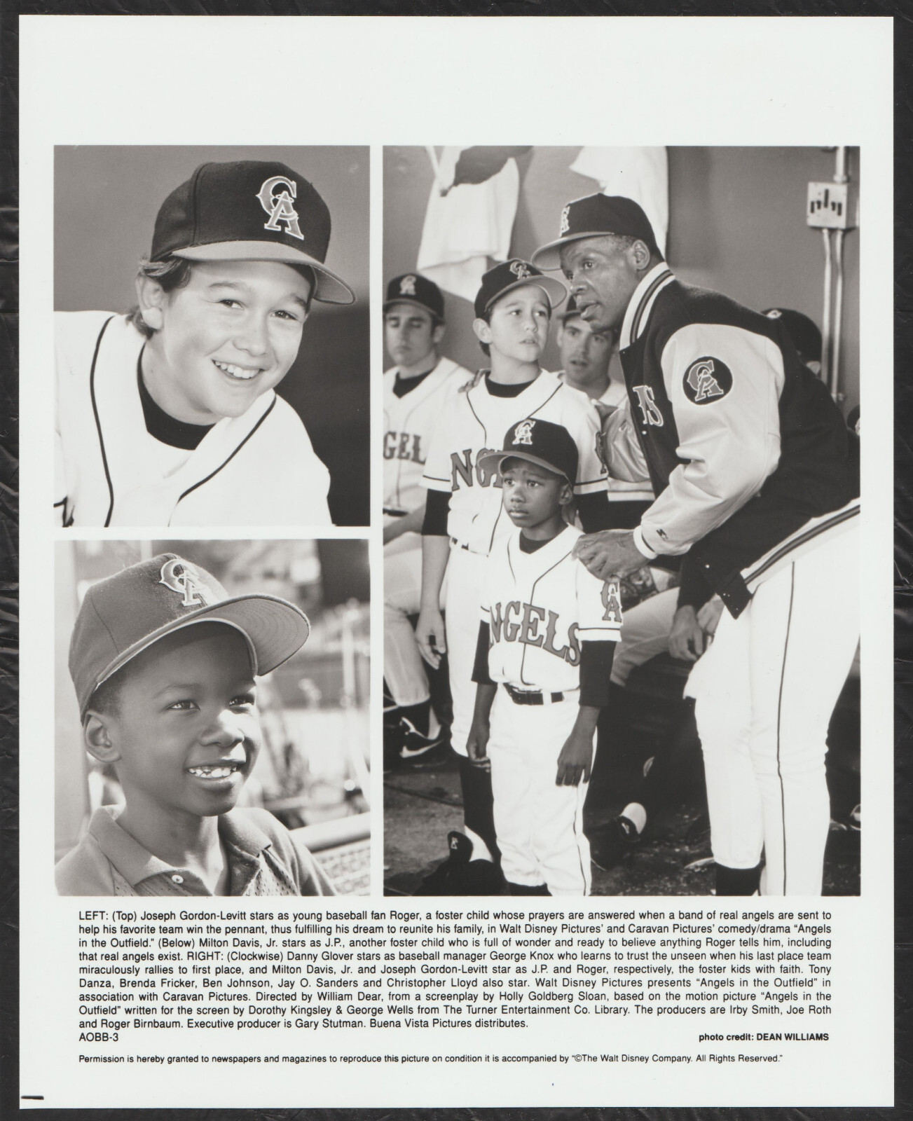 Angels In The Outfield ’94 DANNY GLOVER JOSEPH GORDON LEVITT MILTON ...