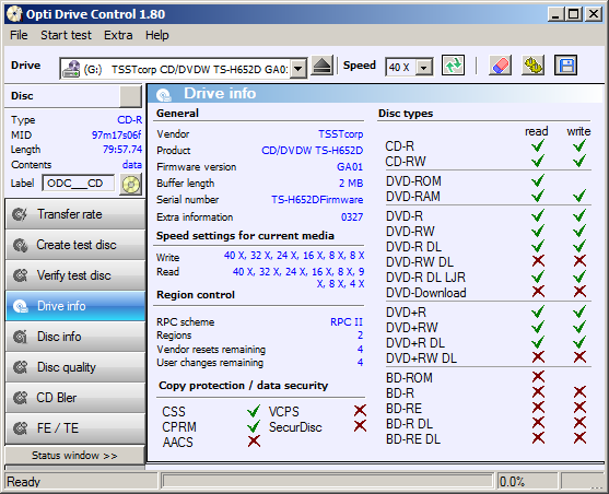 TSST TS-H652 Black IDE PATA DVD CD Optical Drive 5.25" Internal Desktop ...