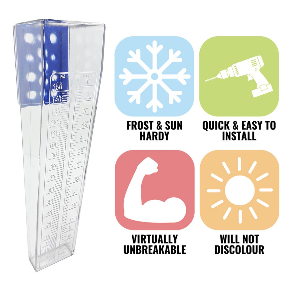 6 Inch Rain Gauge - Deluxe Heavy Duty Mountable Outdoor Rain Gauge for ...