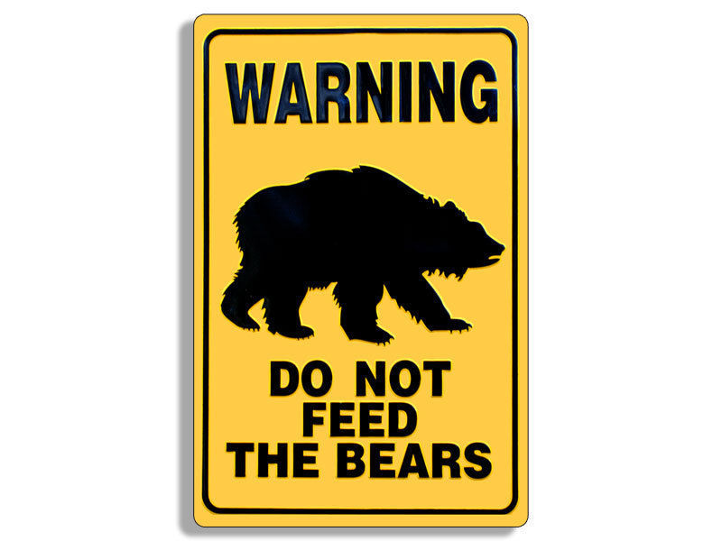 4" warning do not feed the bears sign caution sticker made in the usa ...