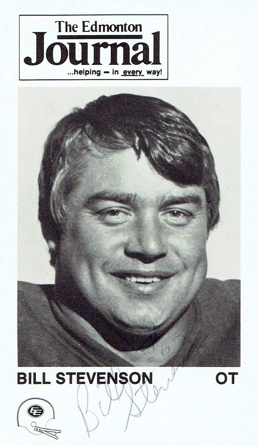 1981 Eskimos Edmonton Journal Bill Stevenson Rare Autograph CFL | eBay