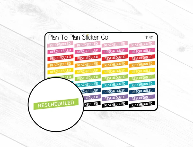 1442~~Rescheduled Planner Stickers | eBay