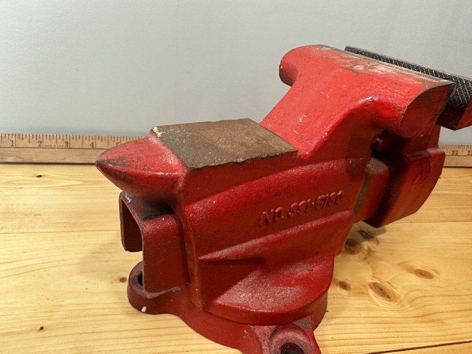 Craftsman Vise; No. 391-5180; Swivel Base for Work Bench; Original Red ...