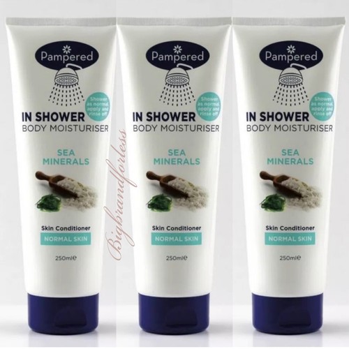 Pampered IN SHOWER Body Moisturiser Skin Conditioner Sea Mineral 250 Ml ...