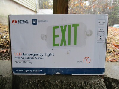 Lithonia Lighting 120/277-Volt LED White Hardwired Green Exit Light ...