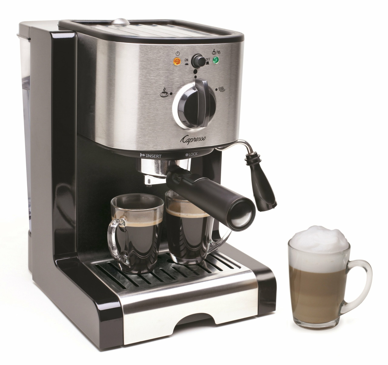 Capresso - Espresso and Cappuccino Maker - Black/Stainless-Steel for ...