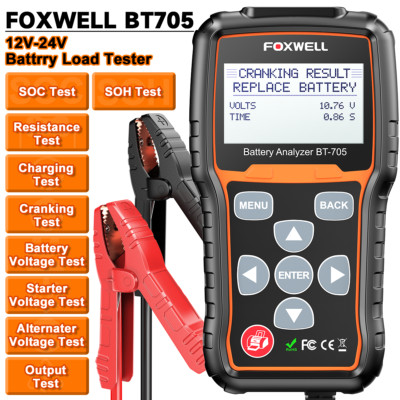 FOXWELL BT705 Automotive Battery Load Tester 12-24V Cranking Charging ...