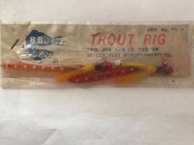 BB Twin Trout Jig Rig Black and Yellow with Spotted Trails | eBay
