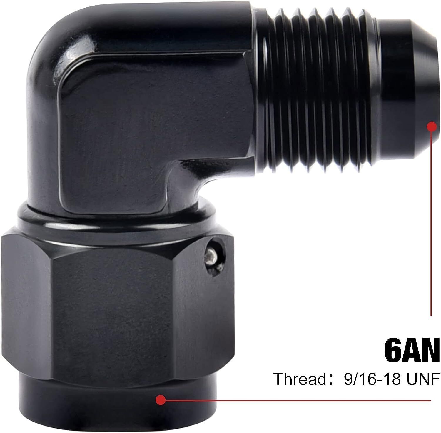 2x 6AN 8AN 10AN Female to Male Flare 90 Degree Swivel Fitting Adapter ...