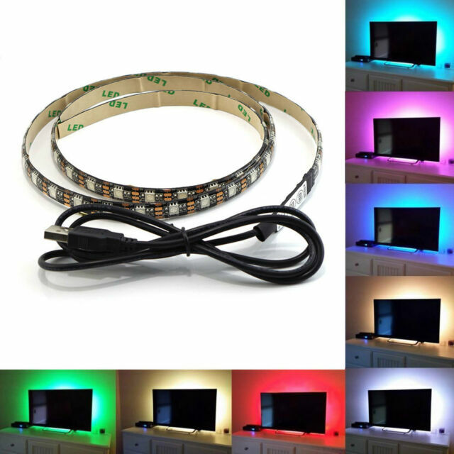 US 4pcs USB Powered RGB 5050 LED Strip Lighting for TV Computer ...