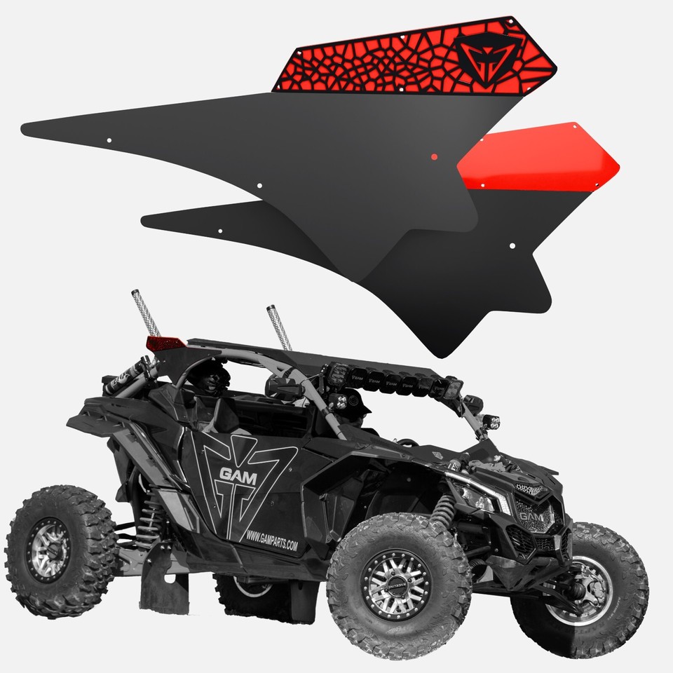GAM Can am Maverick X3 2017-25 Side Racing Number Plates Holder Pair ...