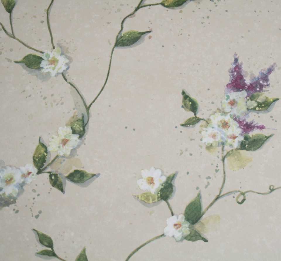 Vintage Norwall Wallpaper Double Roll Bird Robin Birdhouse Flowers ...