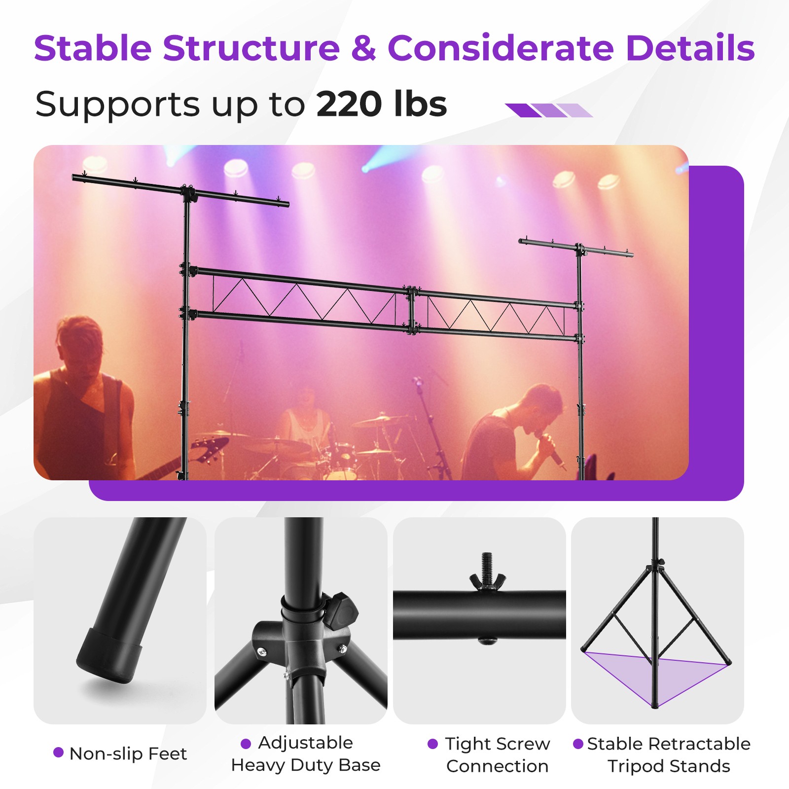 11.5' Portable Lighting Truss System Heavy Duty Metal Pro Audio DJ ...