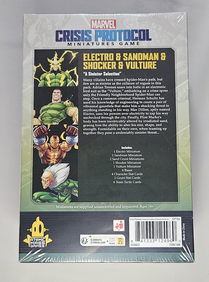 Marvel Crisis Protocol Electro, Sandman, Shocker, and Vulture - New | eBay