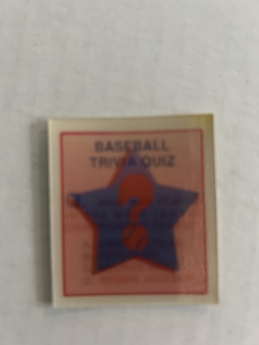 1986 Sportflics #39 Baseball Trivia Quiz Trivia Cards | eBay