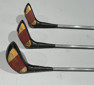 Vintage Spalding Executive Golf Wood Set 1,3,5 Woods Lite Jet Step ...