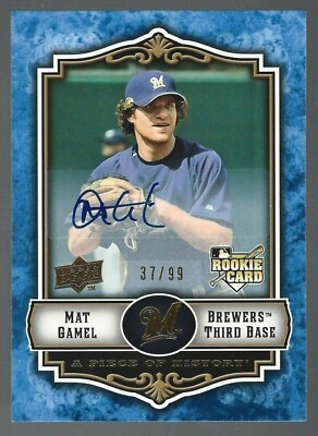 Mat Gamel 2009 UD A Piece of History Rookie Autographs Blue 37/99 Card ...