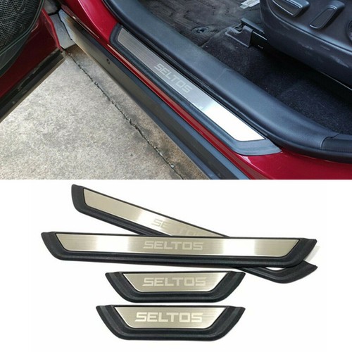 4X Exterior Door Sill Scuff Plate Protector Guard Trim For Kia Seltos ...
