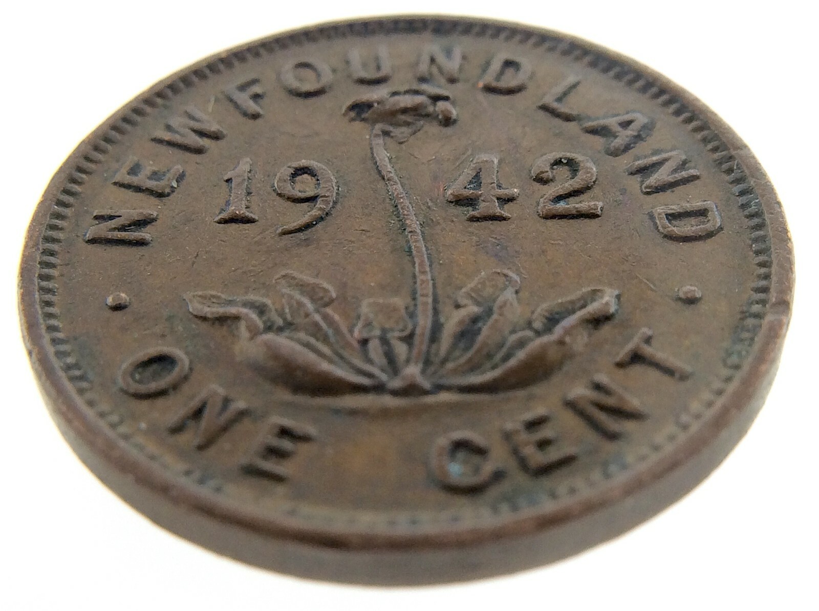 1942 Newfoundland One Cent Penny Circulated Copper George VI Coin N245 ...