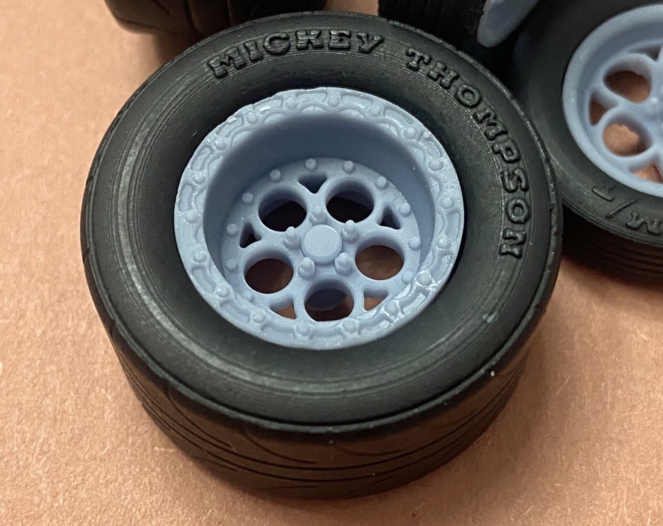 Resin 17/15 Scale in. “Weld Magnum III” Drag Wheels W/ Cheater Slicks 1 ...