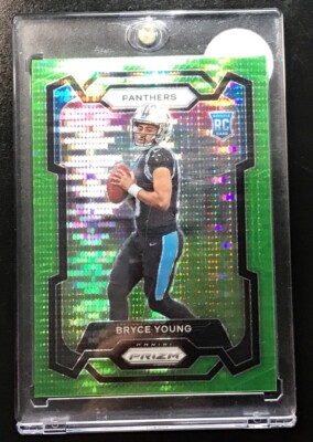 🔥#311 Bryce Young 2023 Panini Prizm Neon Green Pulsar Panthers Alabama ...
